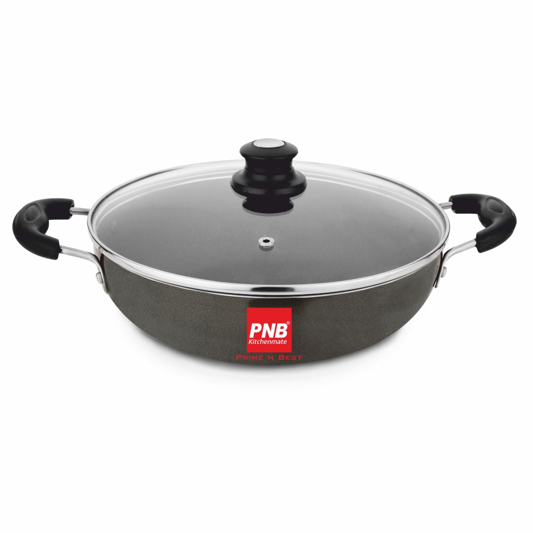 Deep Karahi with Glass Lid - Merino Non-Stick Cookware